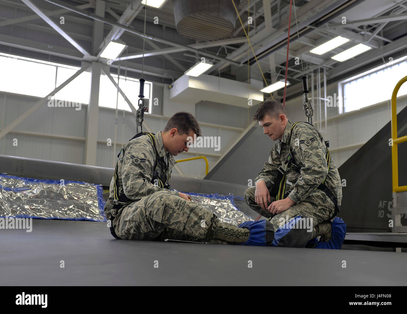 Aircraft fuel systems maintenance personnel perform inspections and ...
