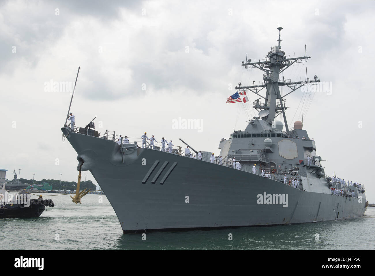 Guided-missile destroyer USS Spruance (DDG 111) arrives at Changi Naval ...