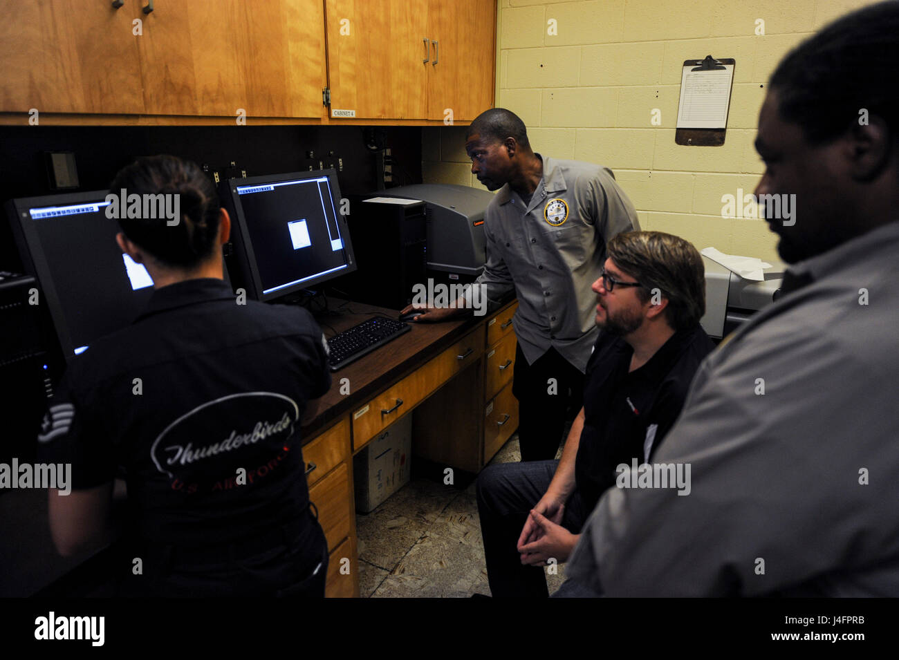 Non-destructive inspection technicians receive training on a new x-ray ...