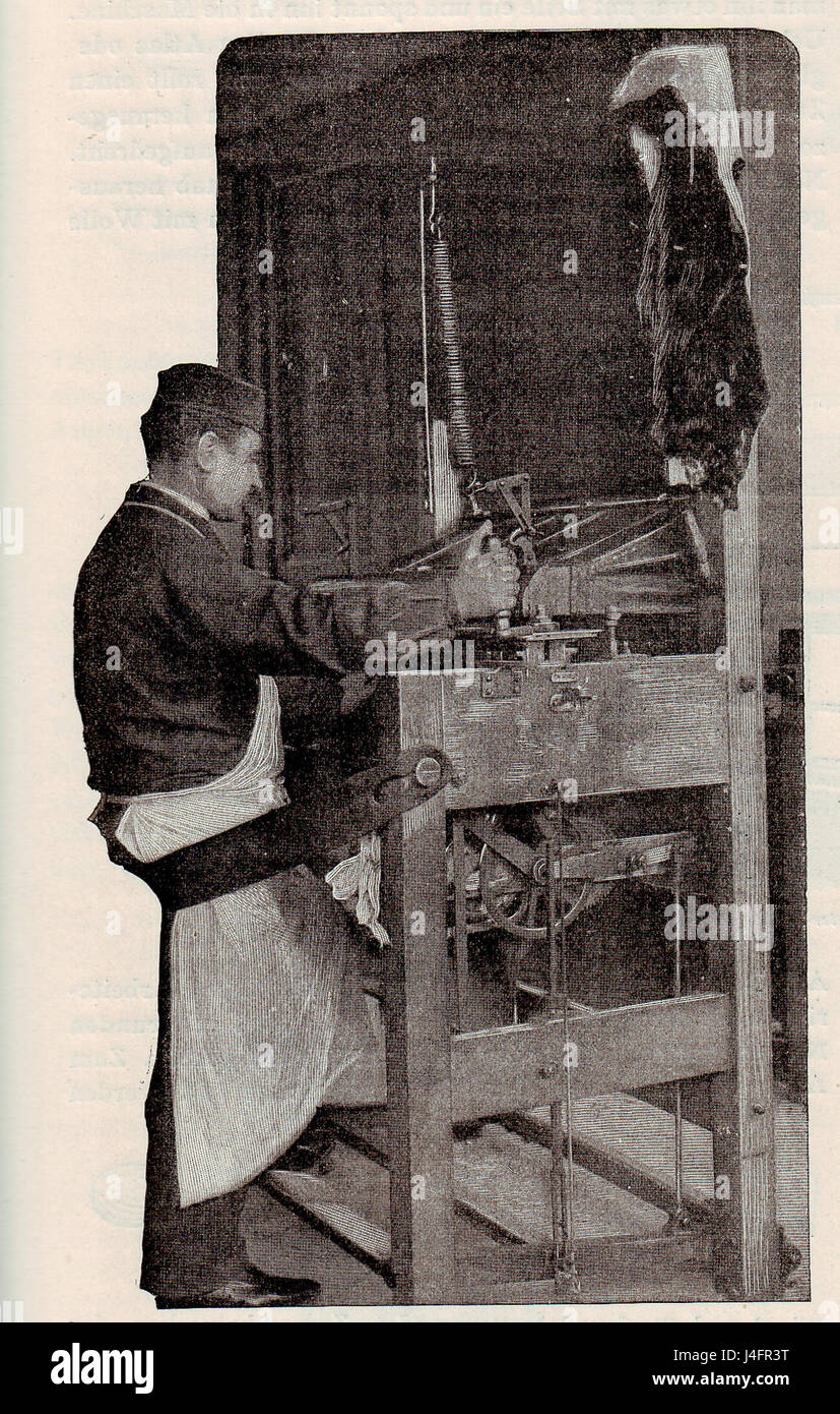 The Skinners machine, used for removing water hairs, is an industrial ...