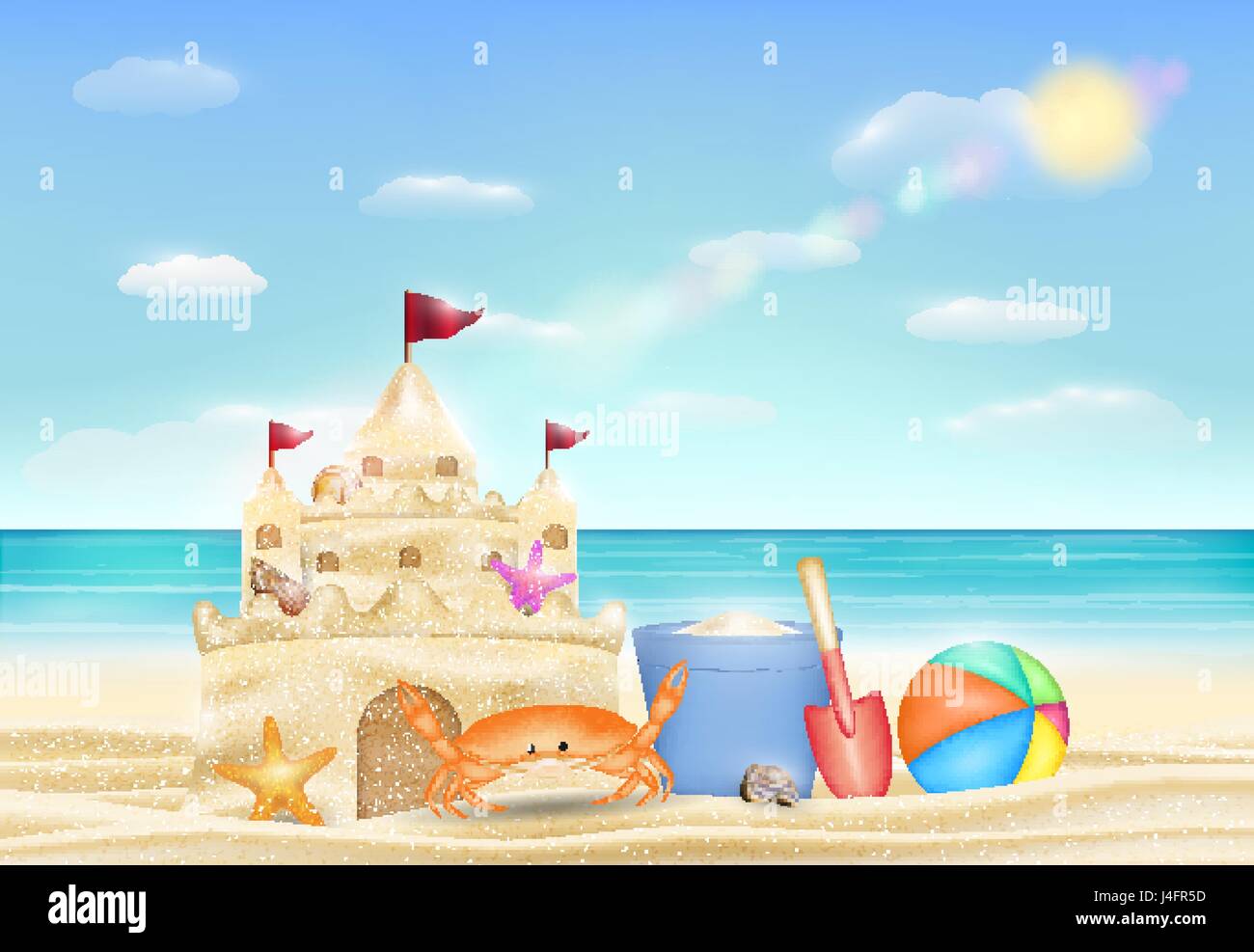 sand castle on a sea sand beach Stock Vector Image & Art - Alamy