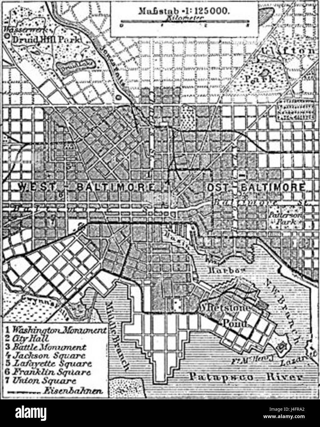 Baltimore city map hi-res stock photography and images - Alamy