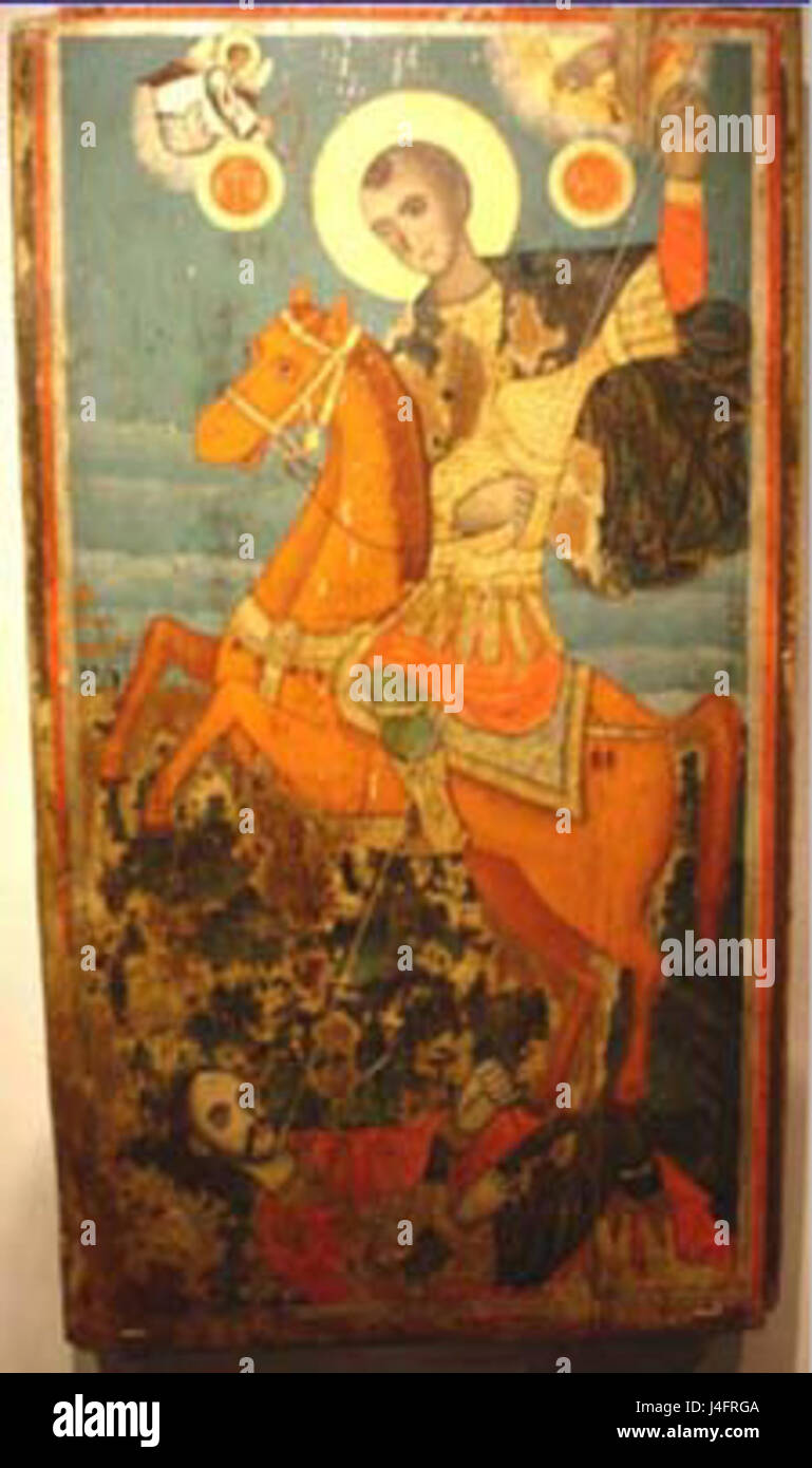 This 19th-century icon depicts Saint Demetrius, a Christian martyr and ...
