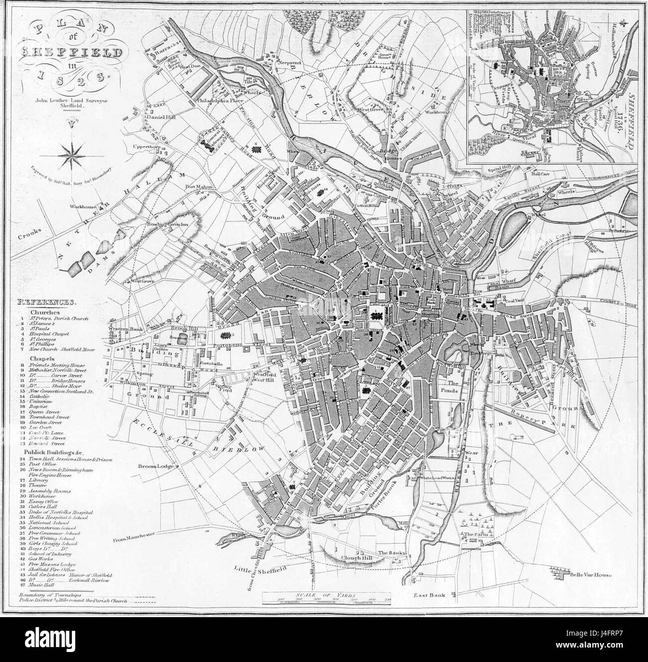 The Sheffield 1823 plan is a historical map or urban planning document ...