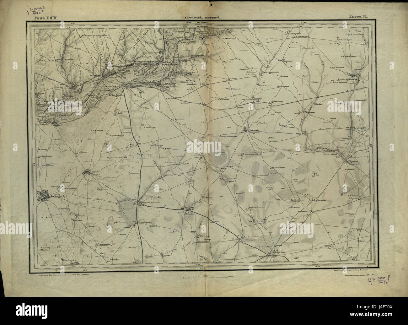 This Shubert map, labeled R30L12, is a detailed representation of a ...