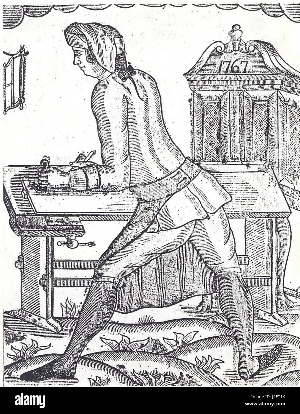 The title 'Snedker i arbejde' translates to 'Carpenter at Work' in ...