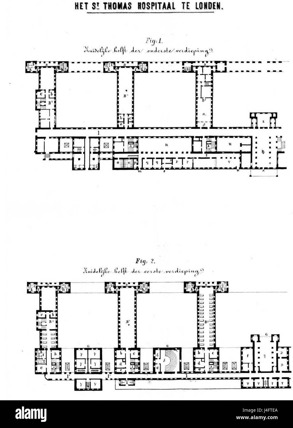 The St. Thomas' Hospital plan illustrates the layout and design of one ...