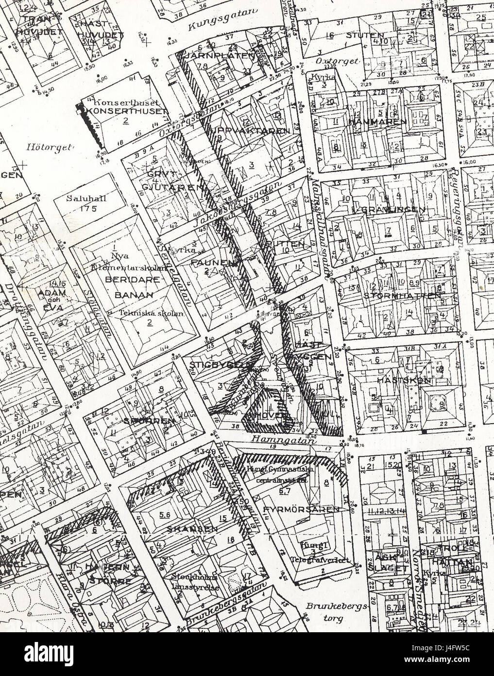 Stadsplan Stockholm 1912 Stock Photo - Alamy