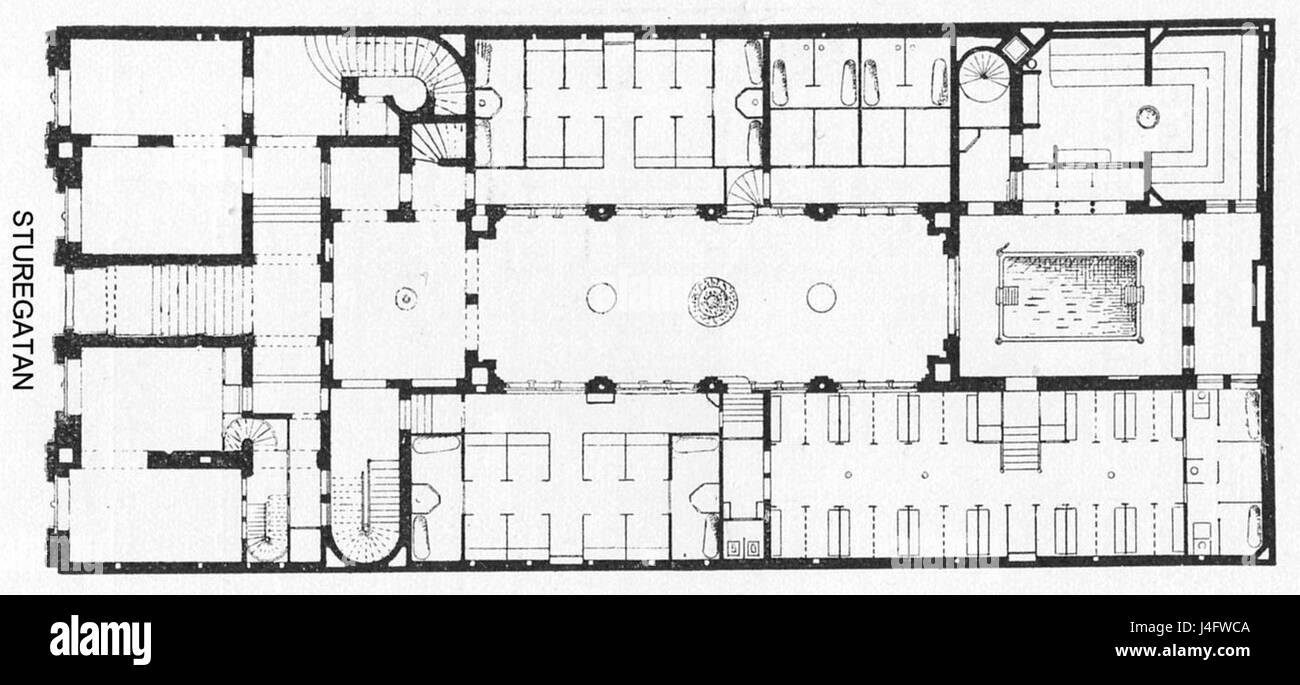 Sturebadet planritning 1897 Stock Photo - Alamy