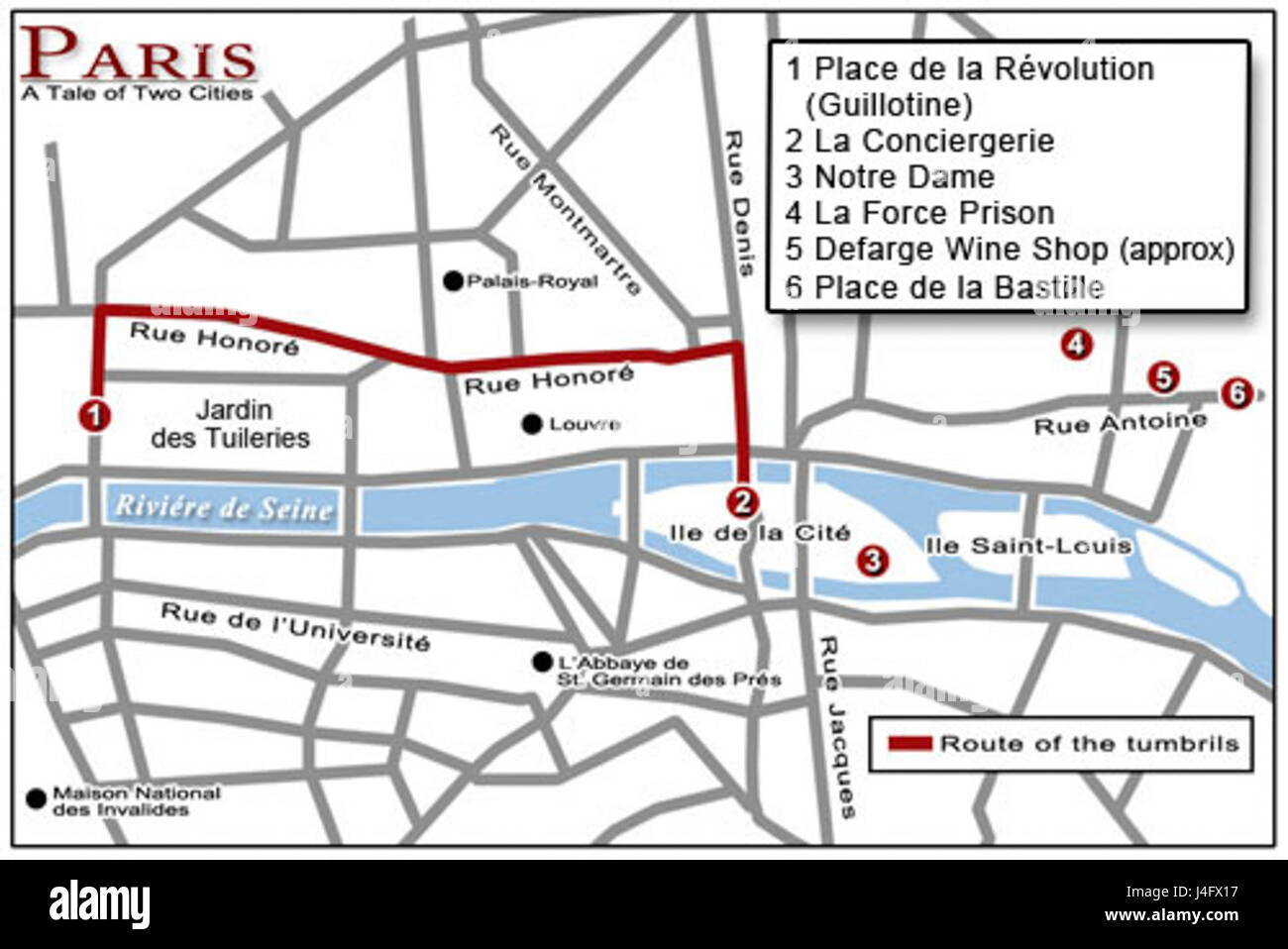 Detailed map of paris hi-res stock photography and images - Alamy