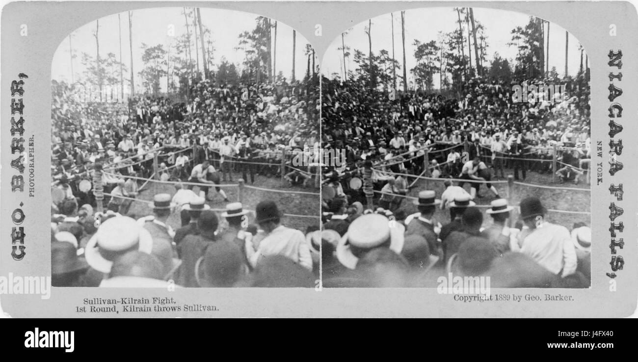 Sullivan Kilrain stereocard 1 Stock Photo - Alamy