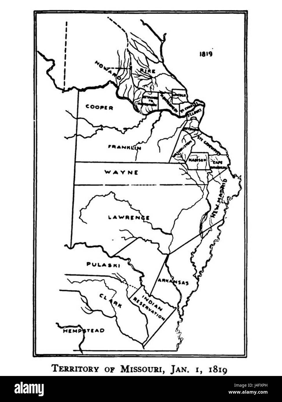 Missouri old map Black and White Stock Photos & Images - Alamy