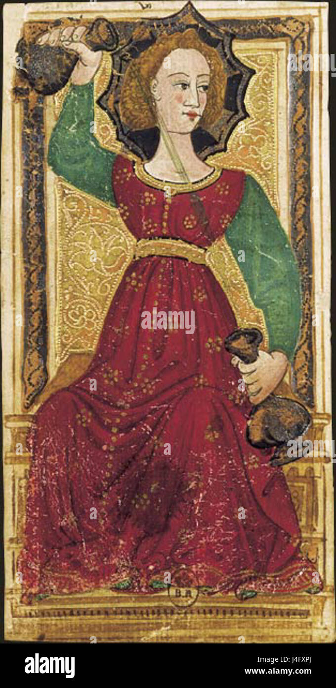 A depiction of the Temperance card from a tarot deck, possibly designed ...