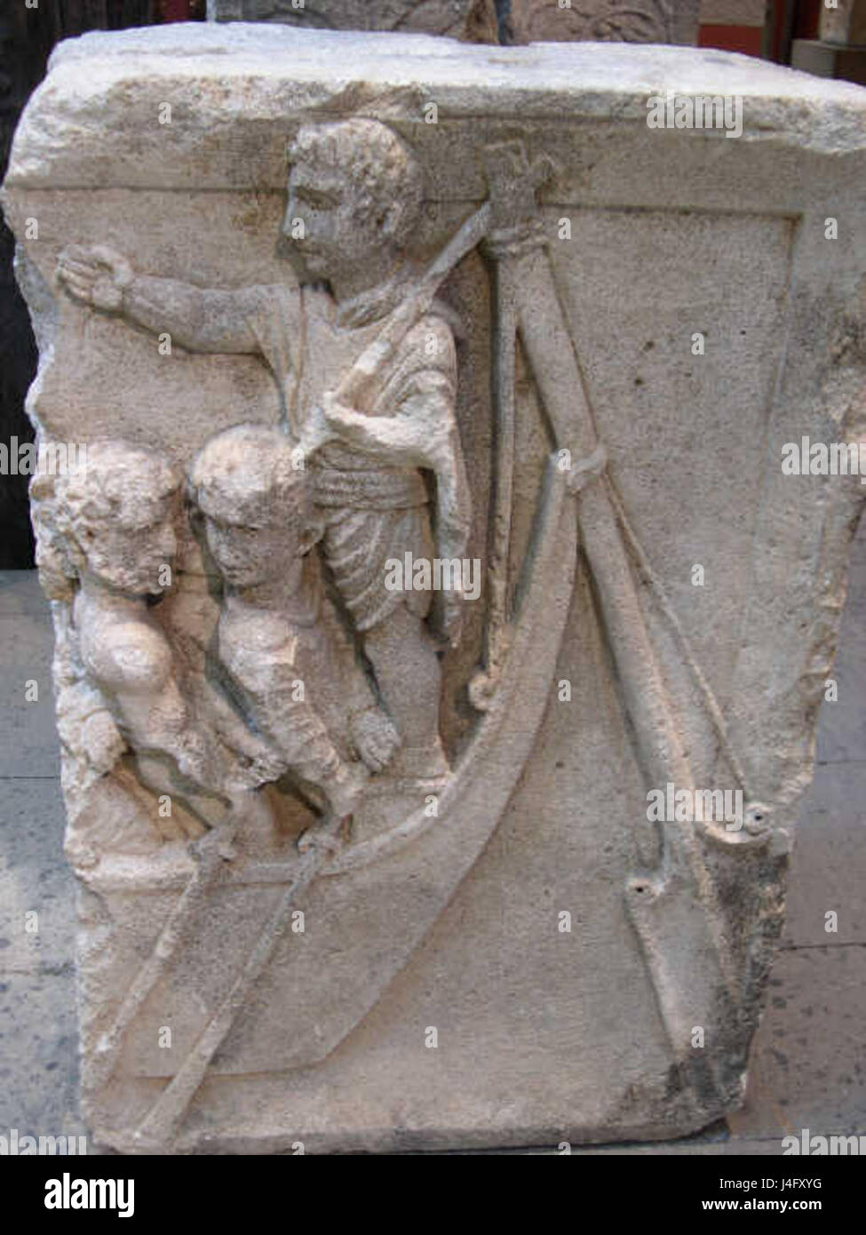 This artifact is the rudder of a Roman boat, displayed at the RG Museum ...