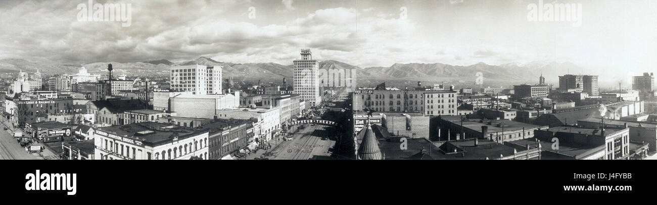 This panoramic view of Salt Lake City, Utah, from 1913 captures the ...