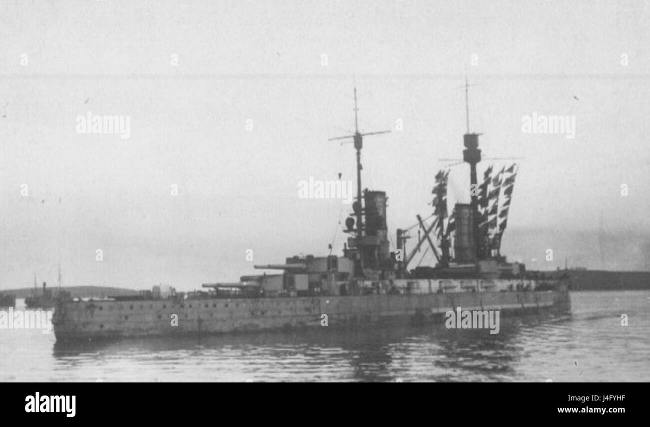 The SMS Kaiser was a German battleship during World War I. This image ...