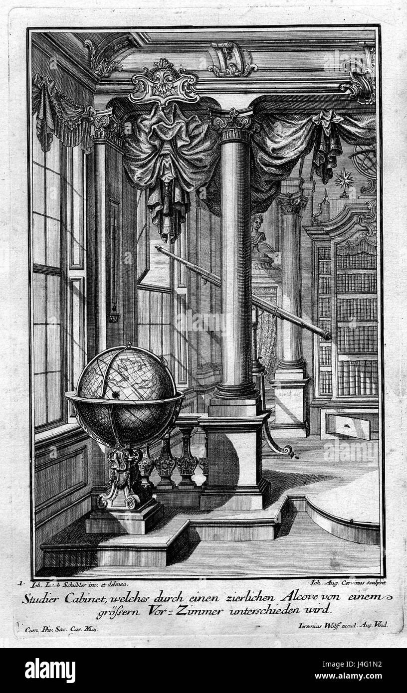 This image shows a historical study room (Studierzimmer) from the ...