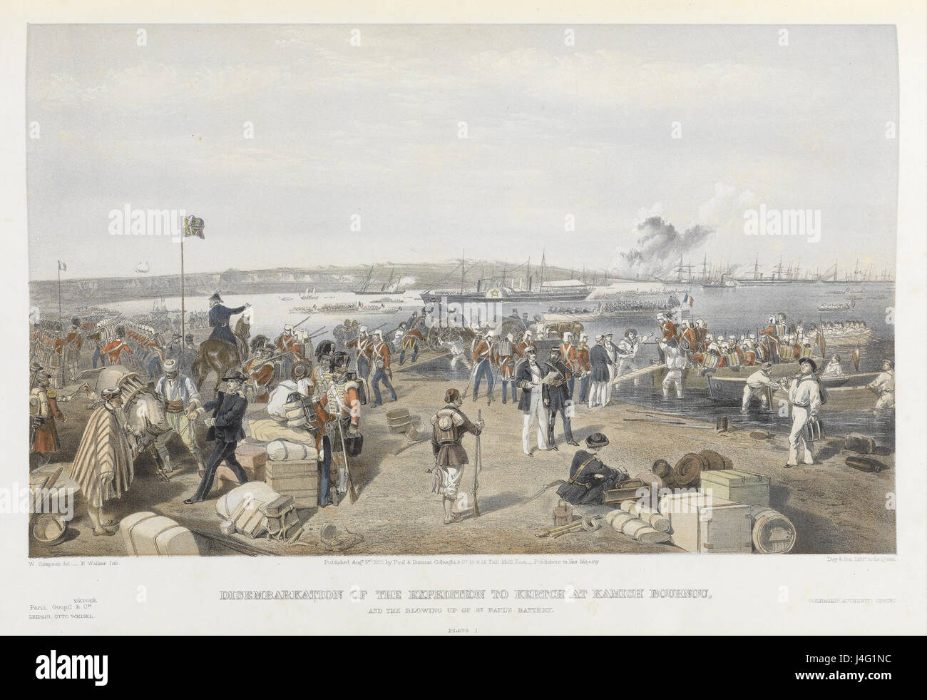 This image shows the disembarkation of an expedition to Kertch at ...