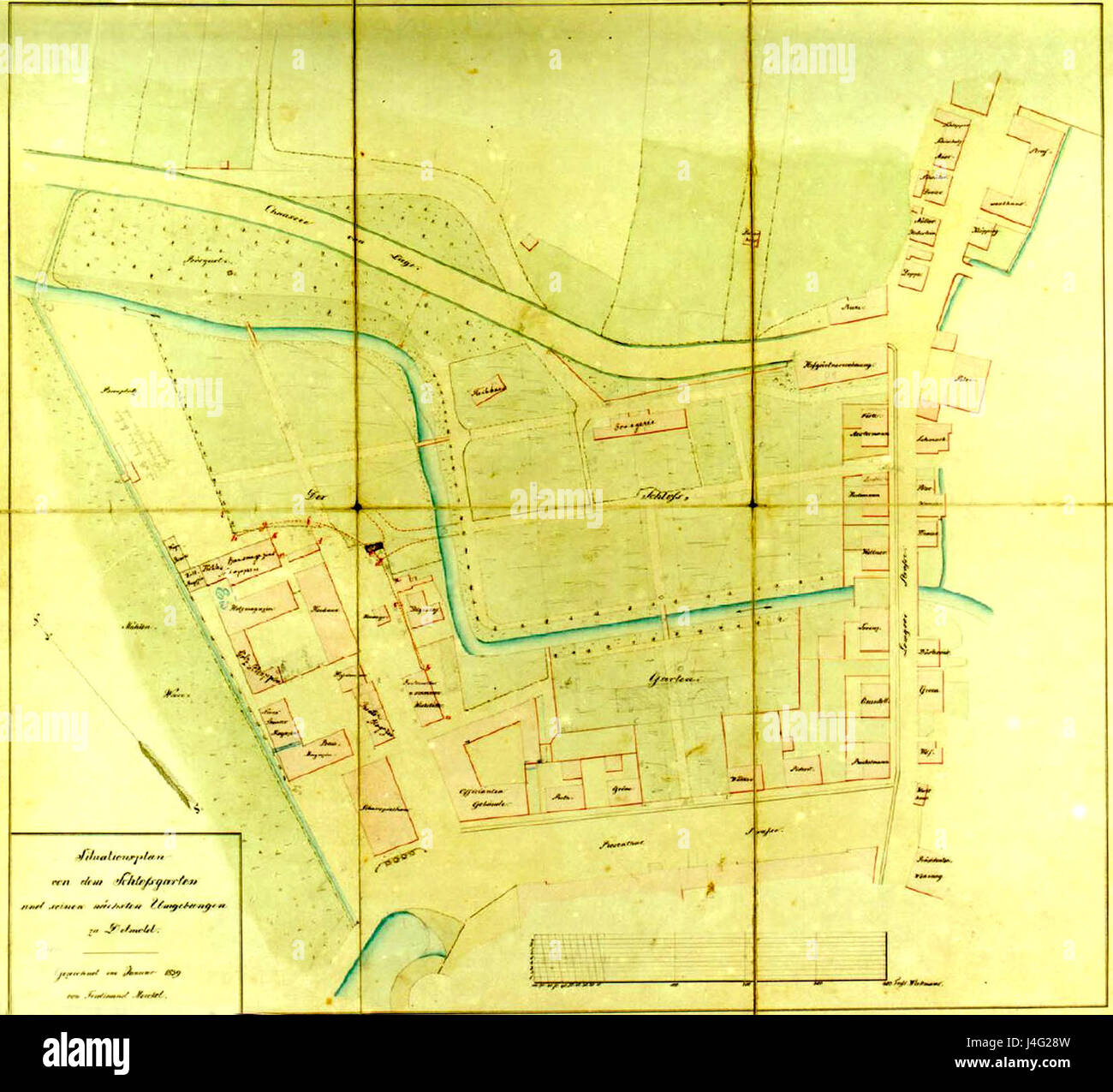 The Situationsplan Detmold Schlossgarten 1839 is a historical map of ...