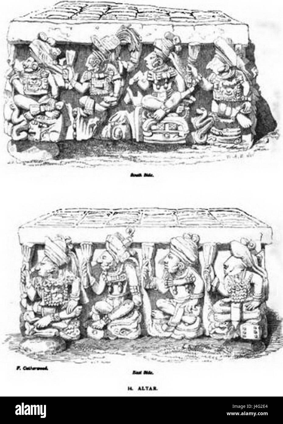 Side B of the stone altar is part of an ancient archaeological site ...