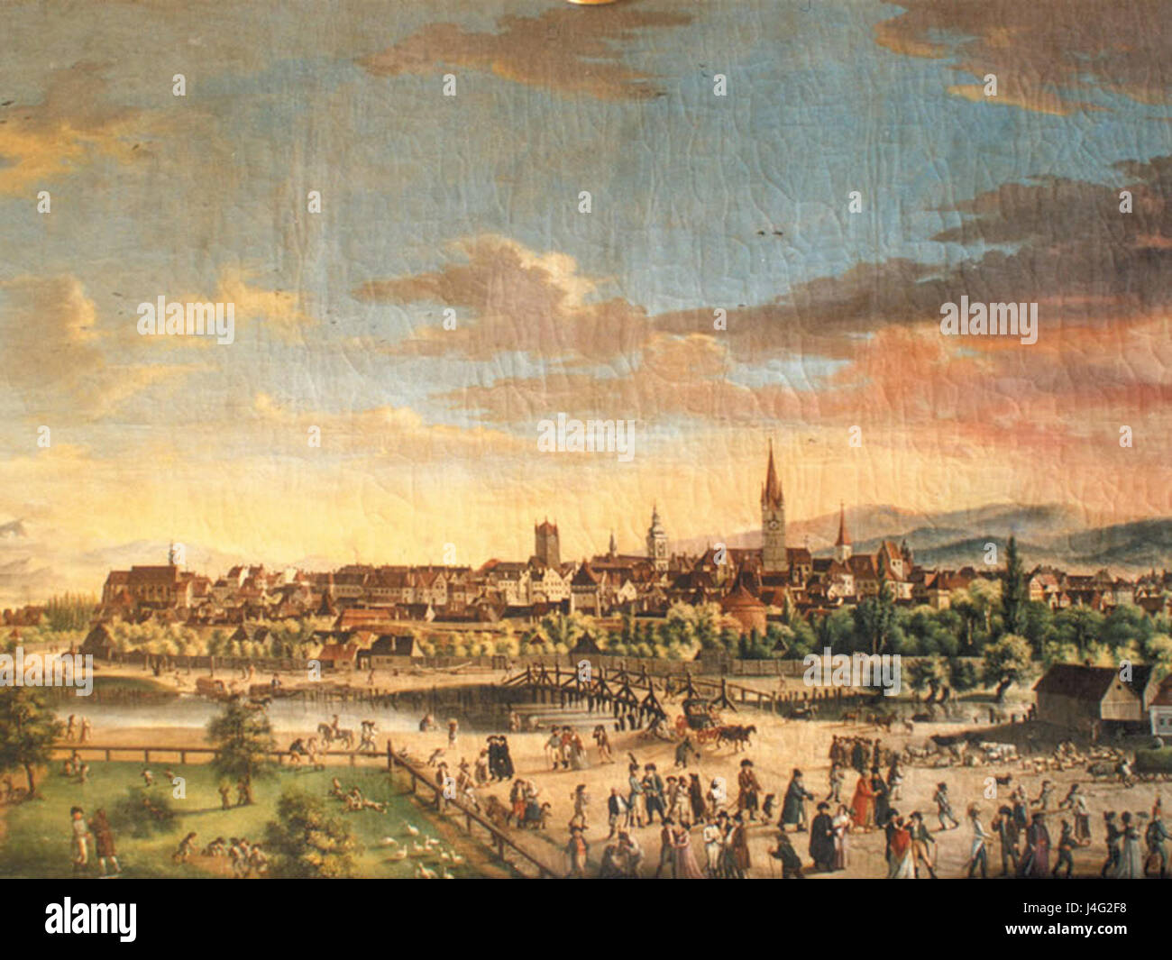 This painting by Frans Neuhauser, created in 1808, depicts the city of ...