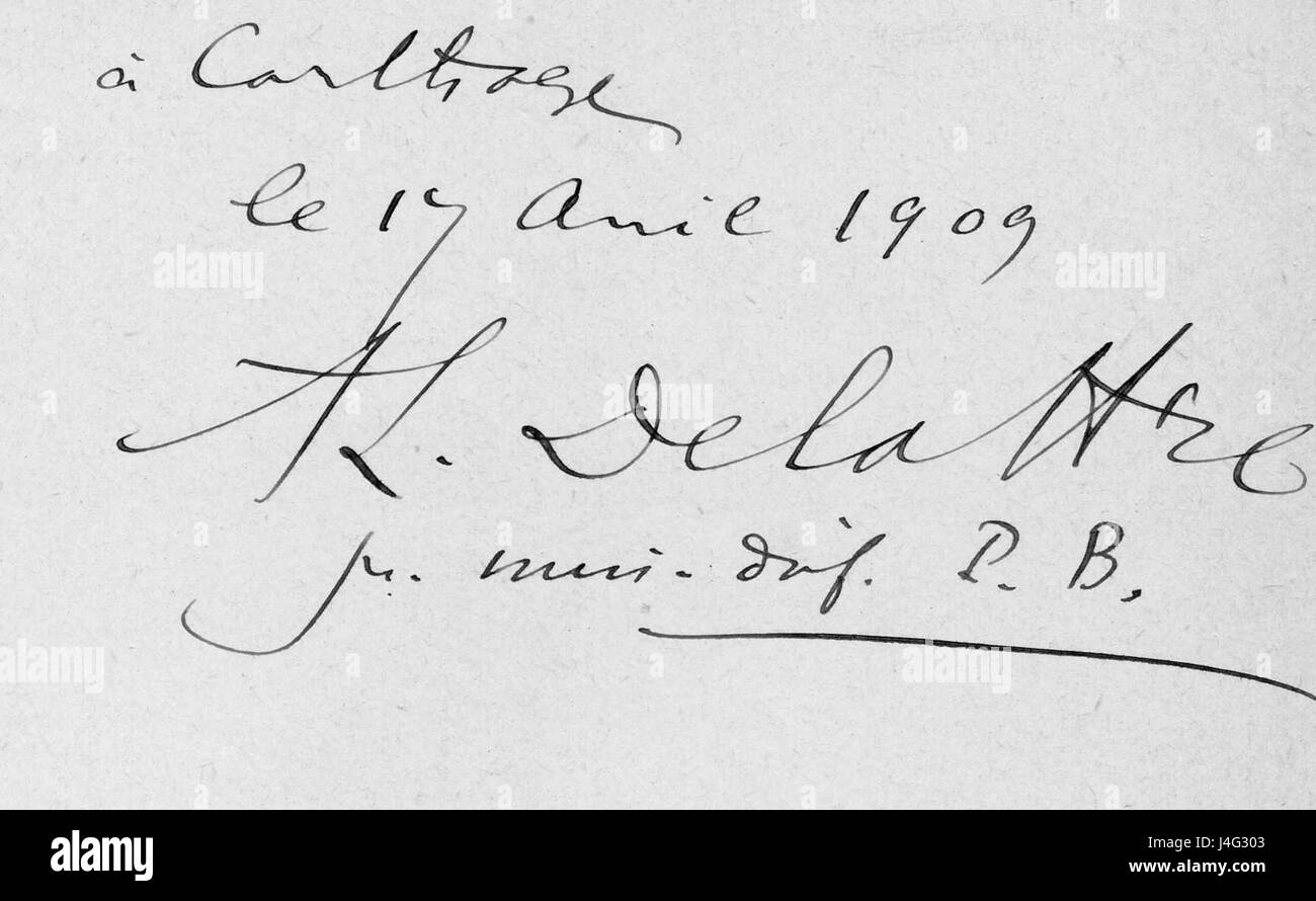 Signature Alfred Louis Delattre Stock Photo - Alamy