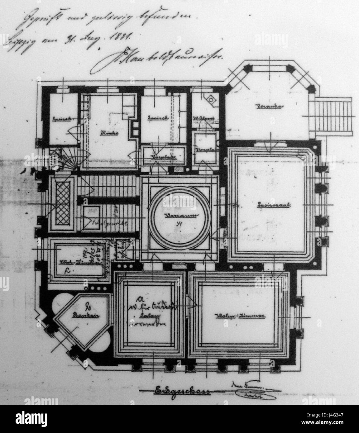 This floor plan of Sebastian Bach Strasse 3 offers a detailed layout of ...