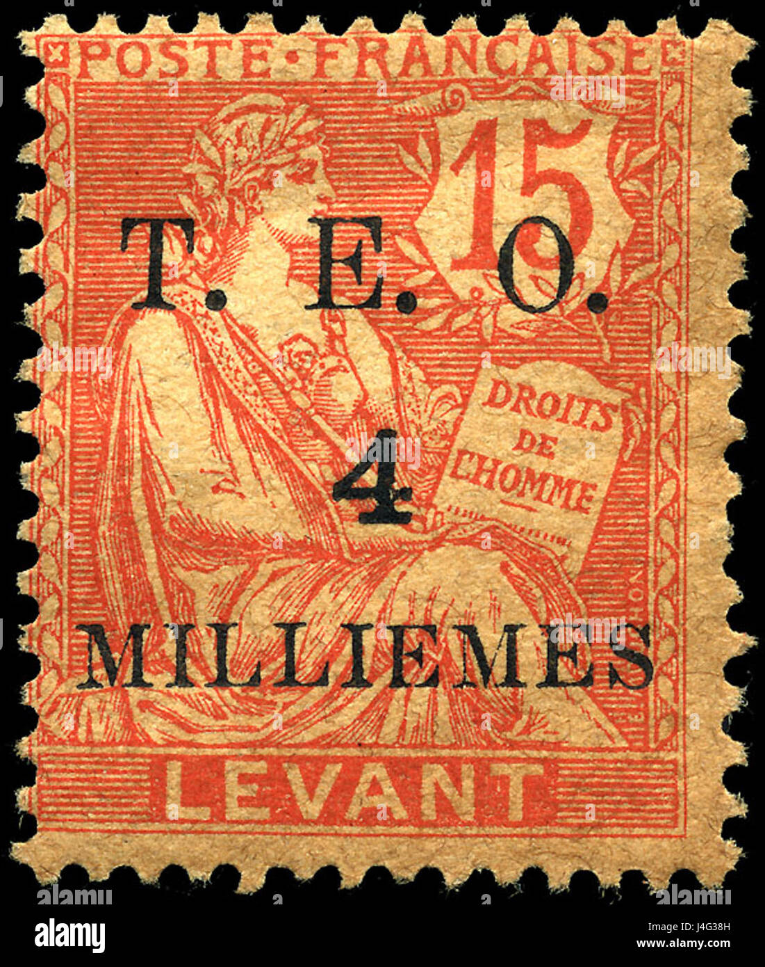 Stamp Syria 1919 4m on Levant Stock Photo - Alamy