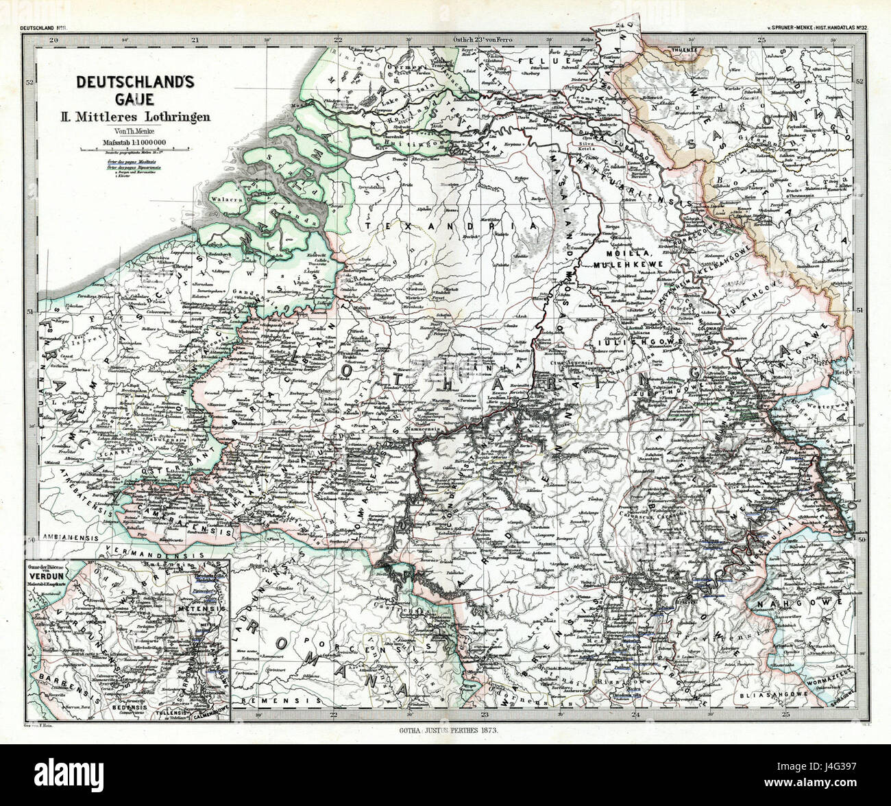 This historical map from 'Deutschland's Gaue' by Spruner and Menke ...