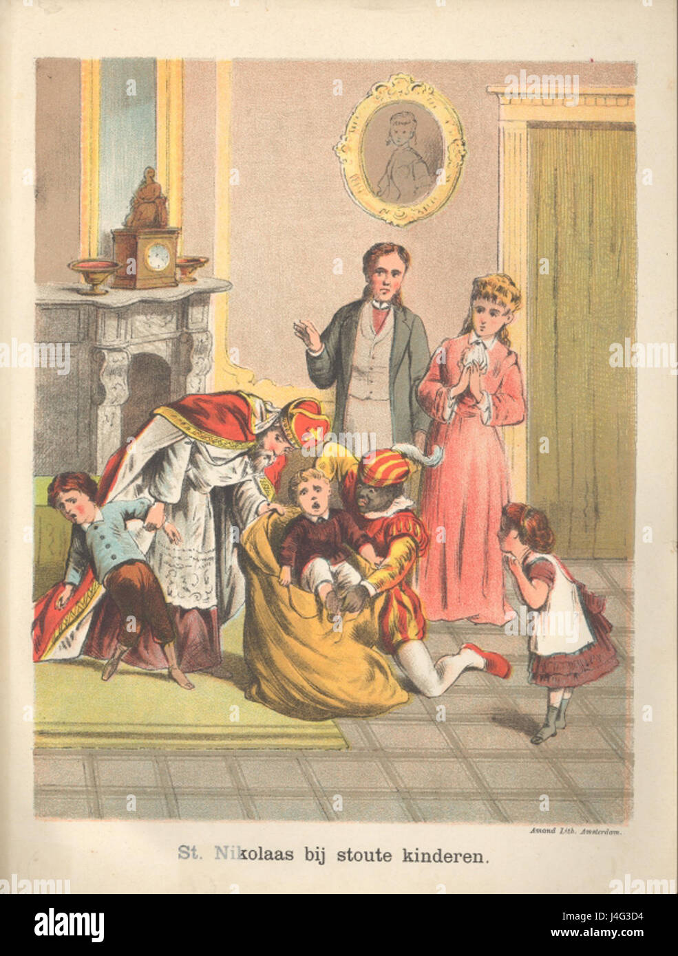 ‘St. Nikolaas bij stoute kinderen’ depicts the story of Saint Nicholas ...