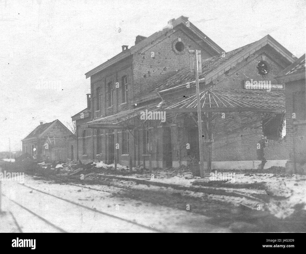 Destroyed train station Black and White Stock Photos & Images - Alamy