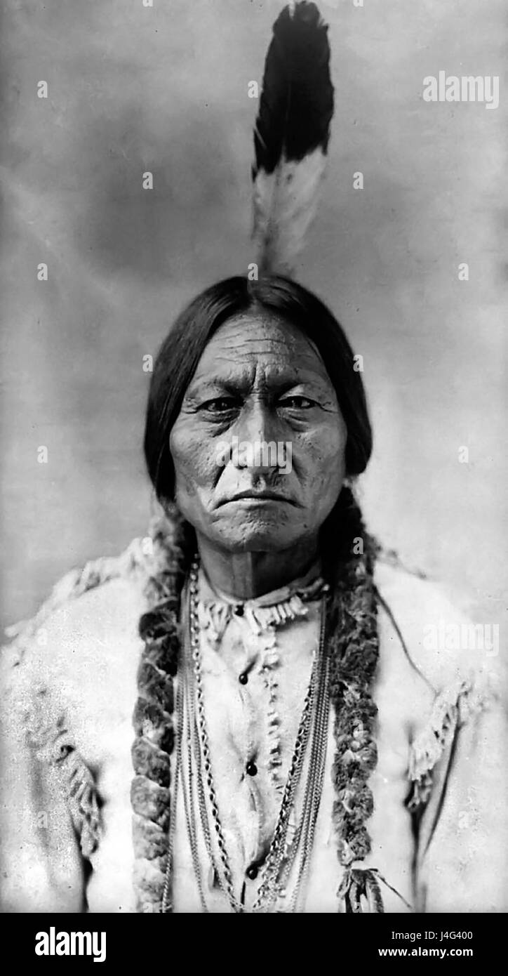 Sitting Bull, a prominent Lakota Sioux leader, widely recognized for ...
