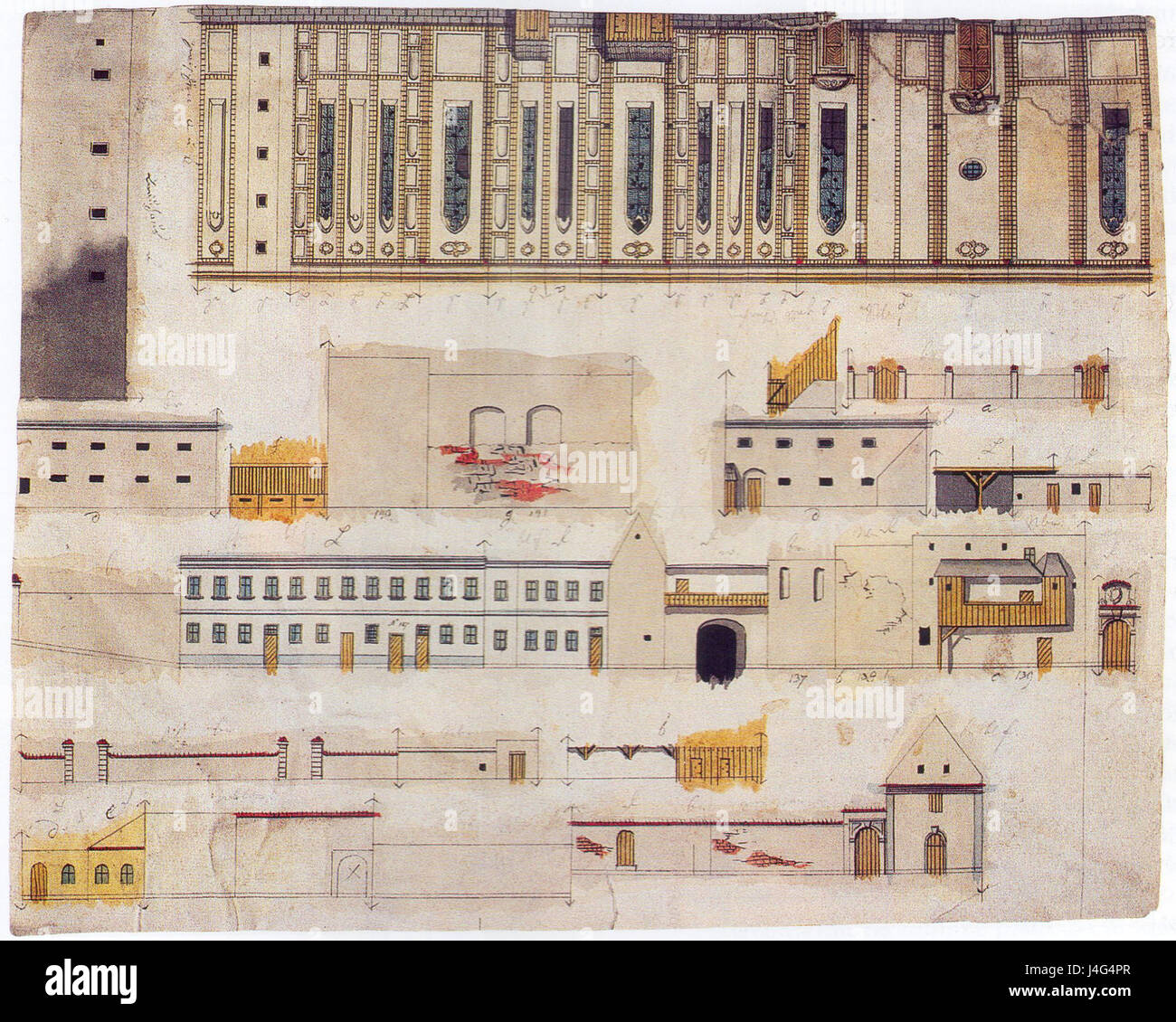 This model represents the unfinished Strahov Monastery complex as ...