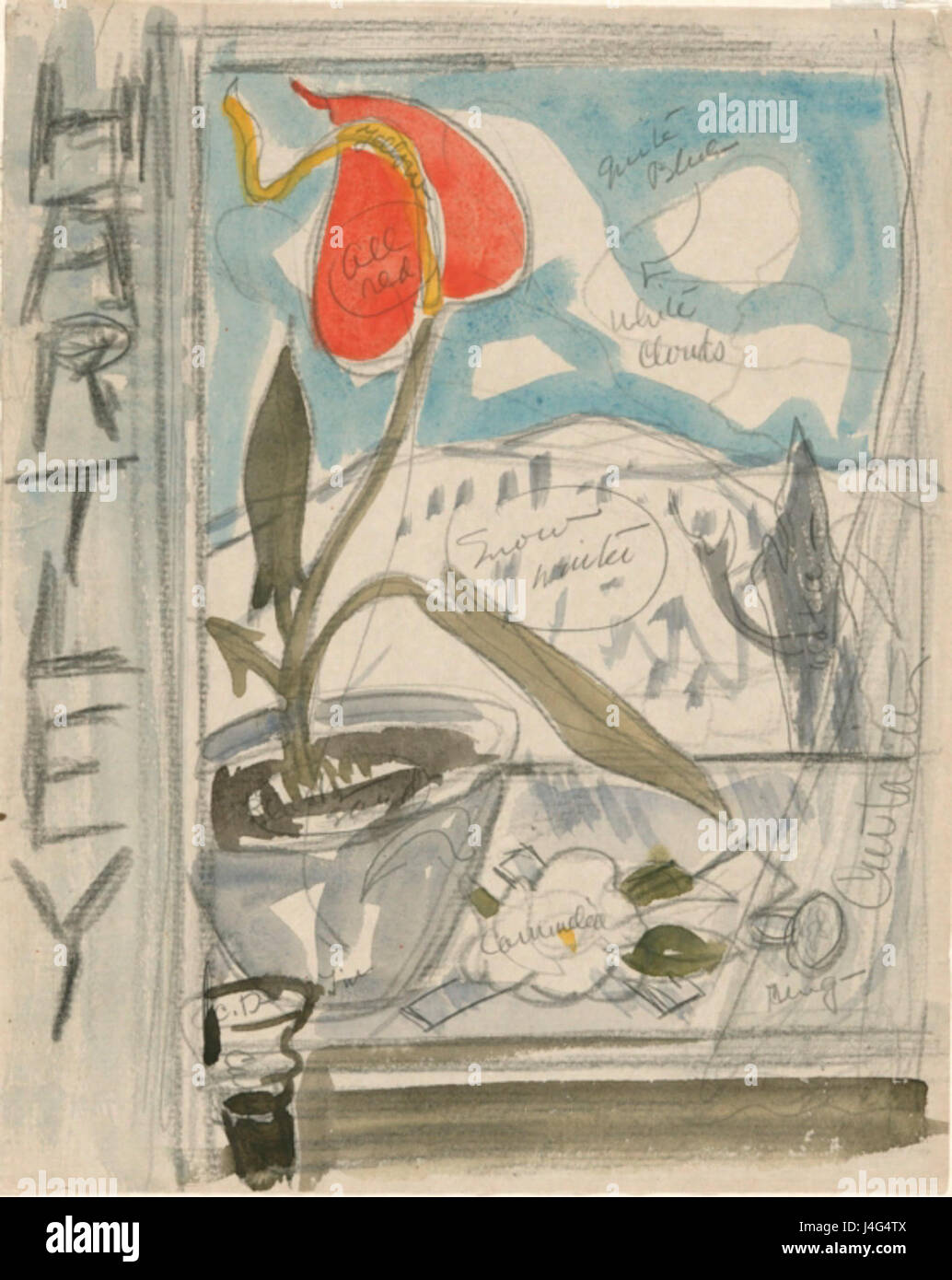 Study for Poster Portrait Marsden Hartley by Charles Demuth Stock Photo ...