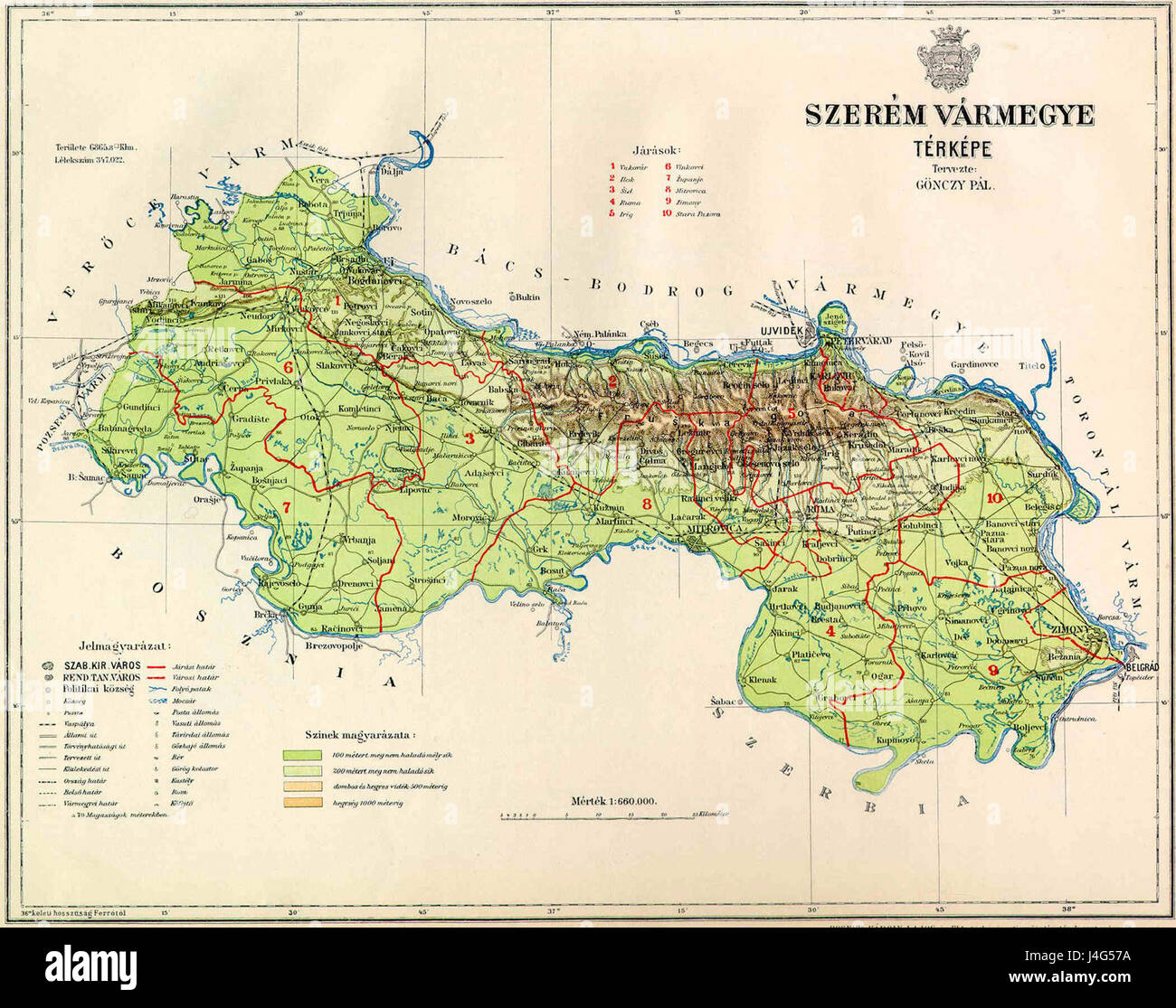 Szerem County Map Stock Photo - Alamy