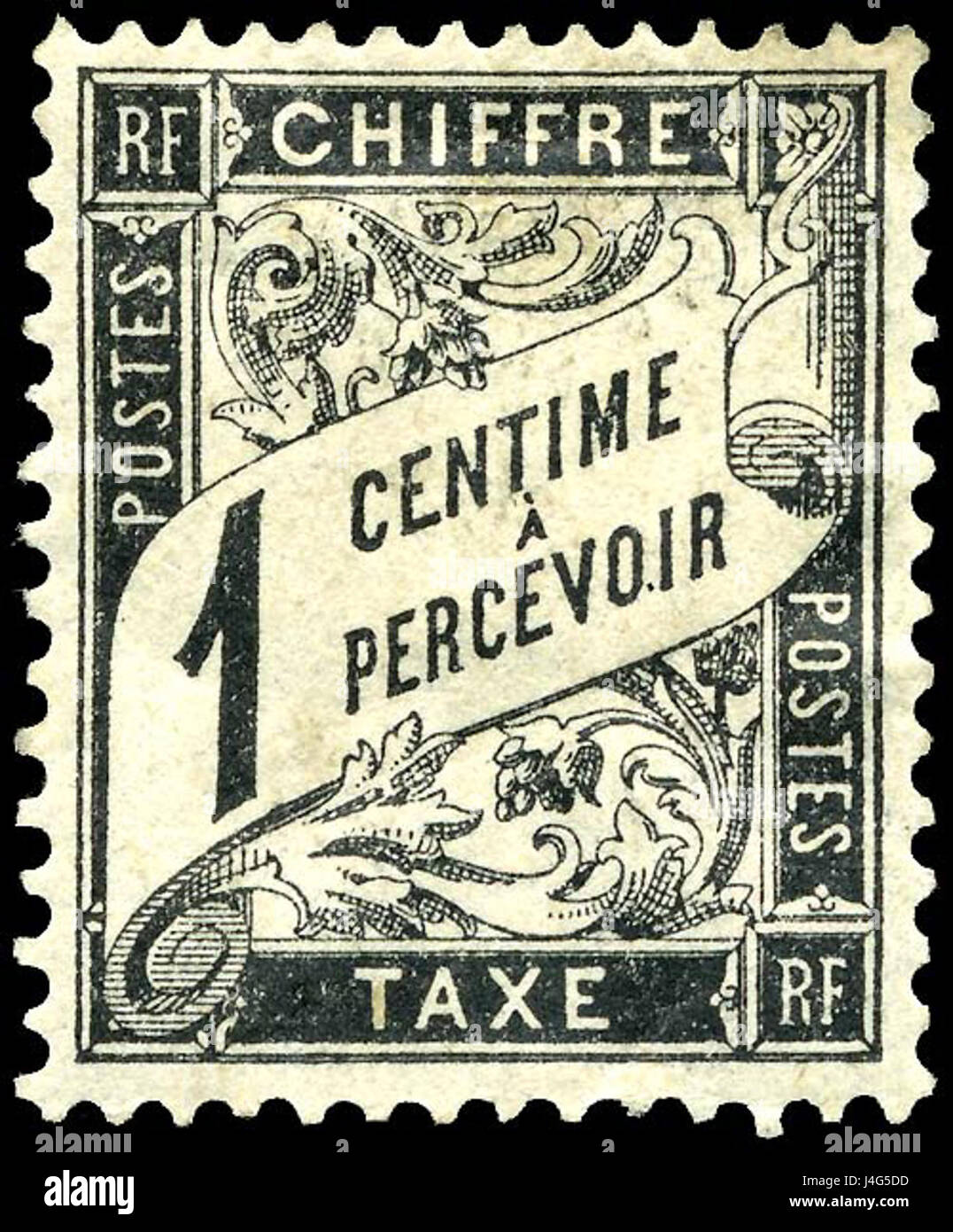 Stamp France 1882 1c postage due Stock Photo - Alamy