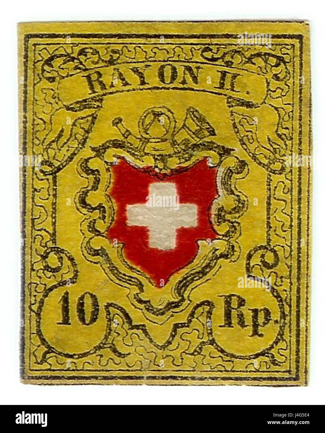 The Swiss Post Rayon II stamp from 1850 is a historical postage stamp from Switzerland ...