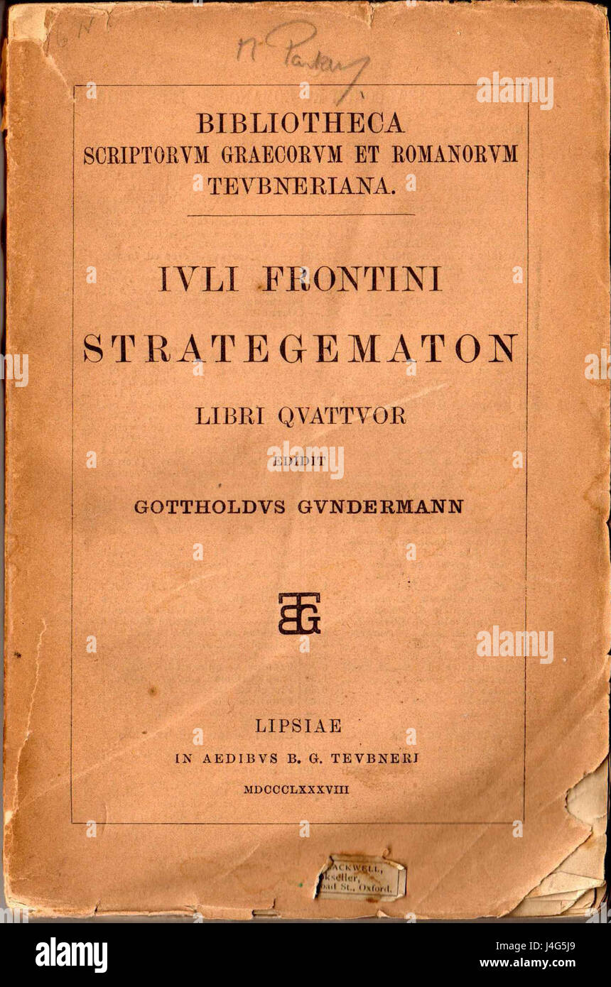 Teubner Frontinus 1888 Stock Photo - Alamy
