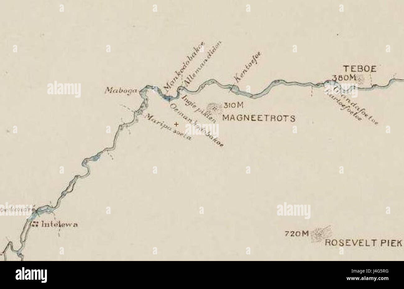 Tapanahoni Maboga Kaart 1882 Stock Photo - Alamy