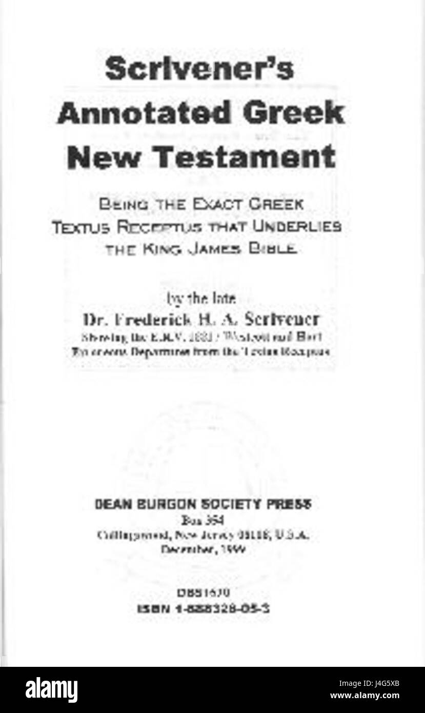 The Textus Receptus is a Greek manuscript that became the basis for ...