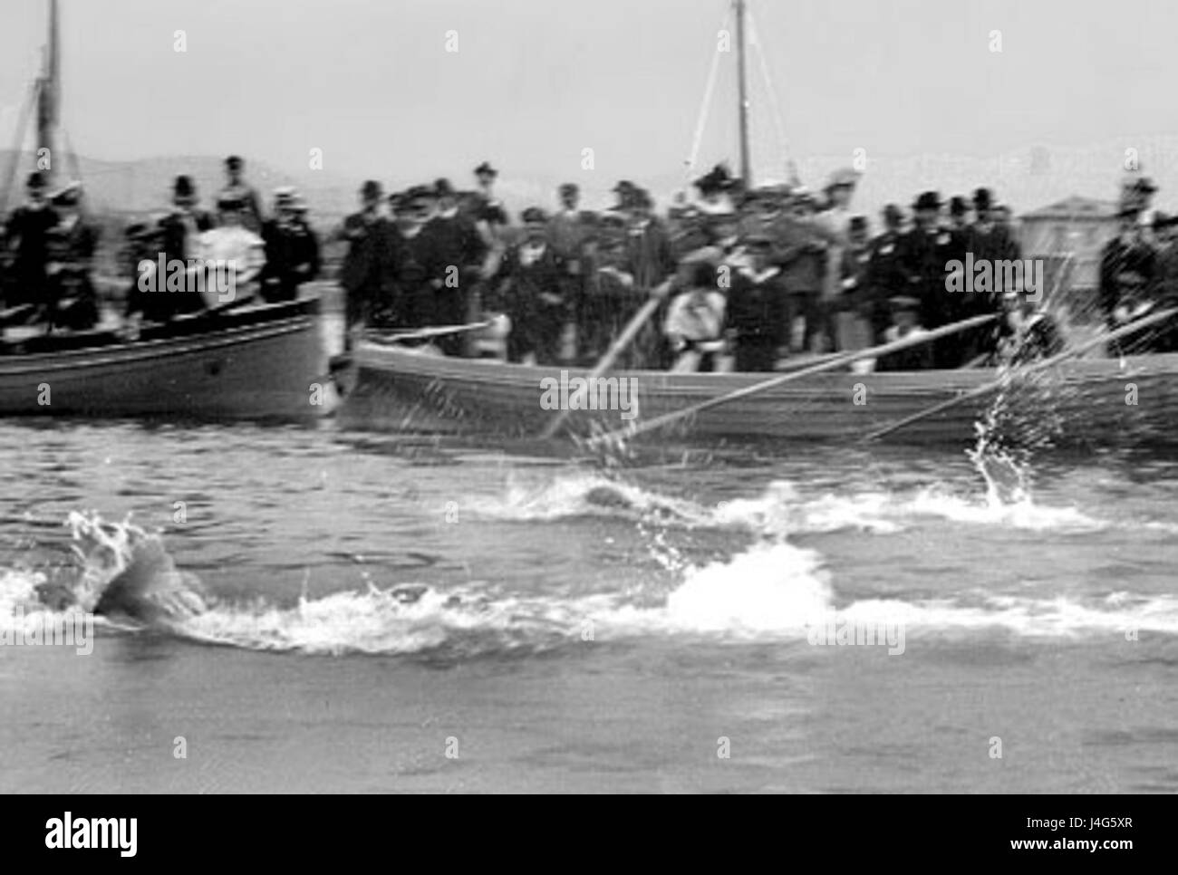 This image captures a moment from the 1896 Summer Olympics in Athens ...