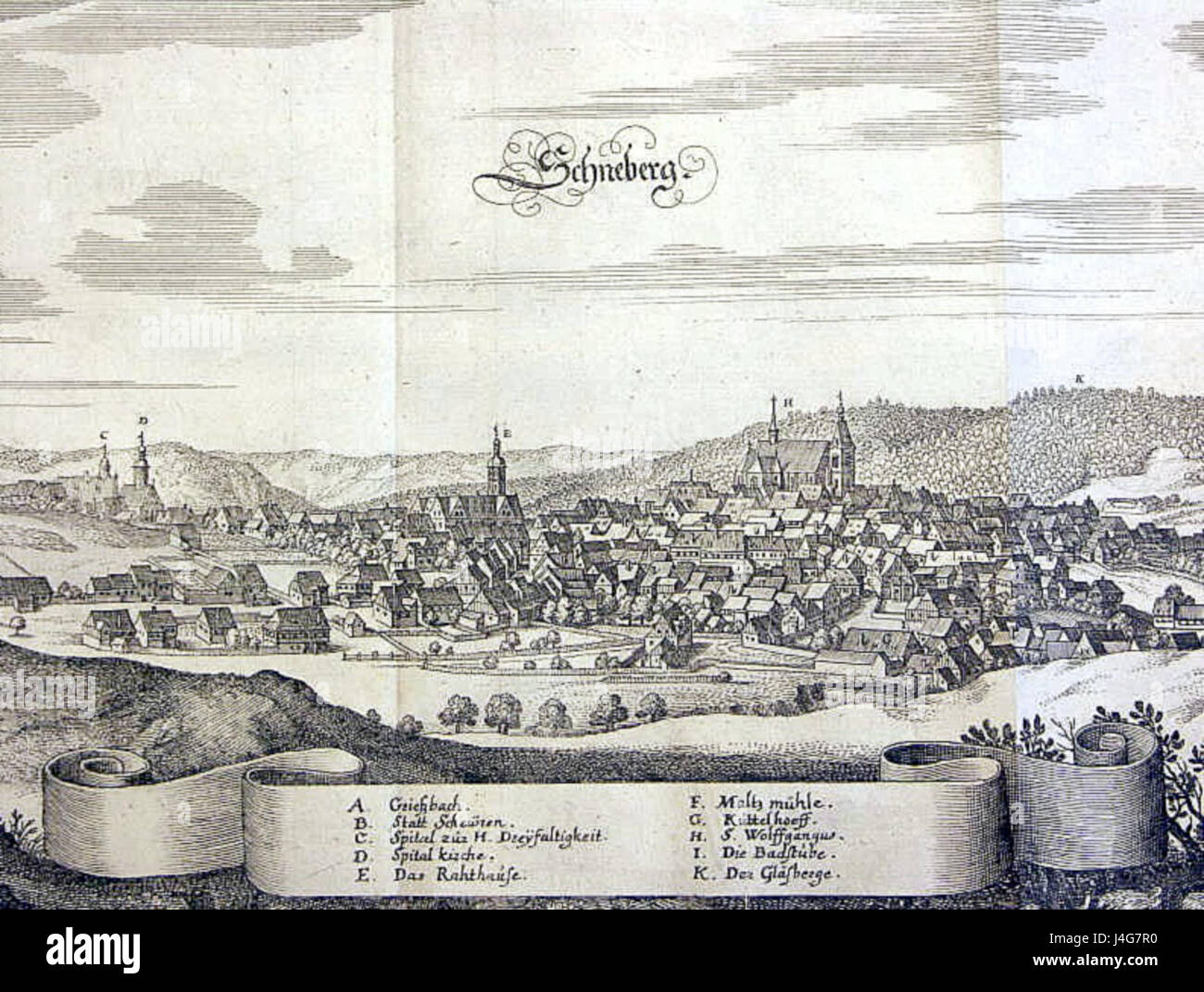 Schneeberg Merian refers to a representation or map of Schneeberg by ...