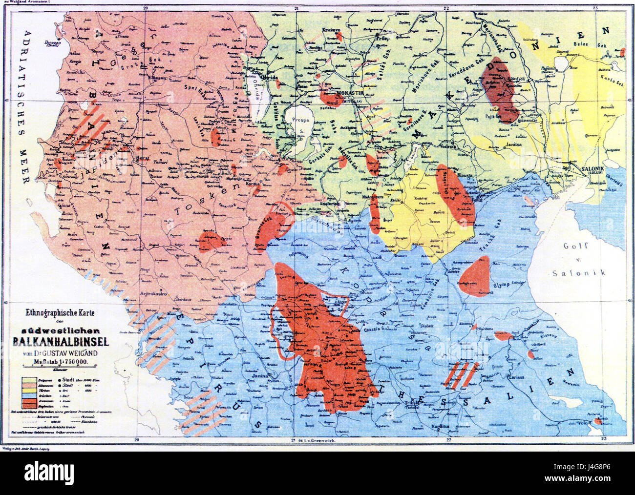 Southwestern Balkans 1890 Stock Photo - Alamy