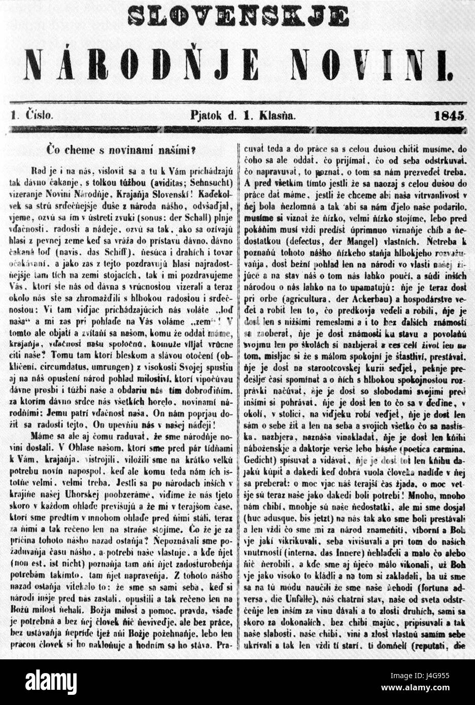 The SlovenskÃ© NÃ¡rodnÃ© Noviny was a prominent Slovak newspaper ...