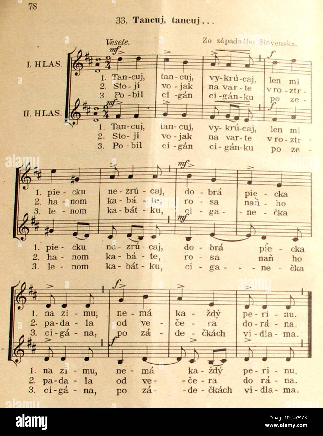 This collection of Slovak folk songs, numbered 02123, showcases ...