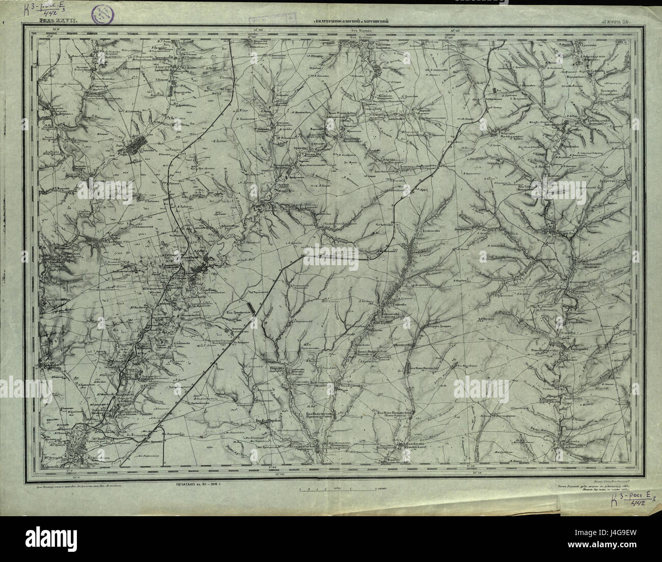 A historical map titled 'Shubert Map R27L1', depicting geographical ...