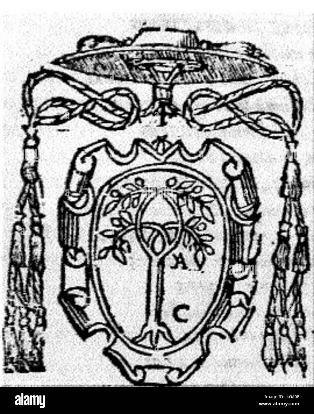 A historical coat of arms representing Sisto Gara della Rovere ...