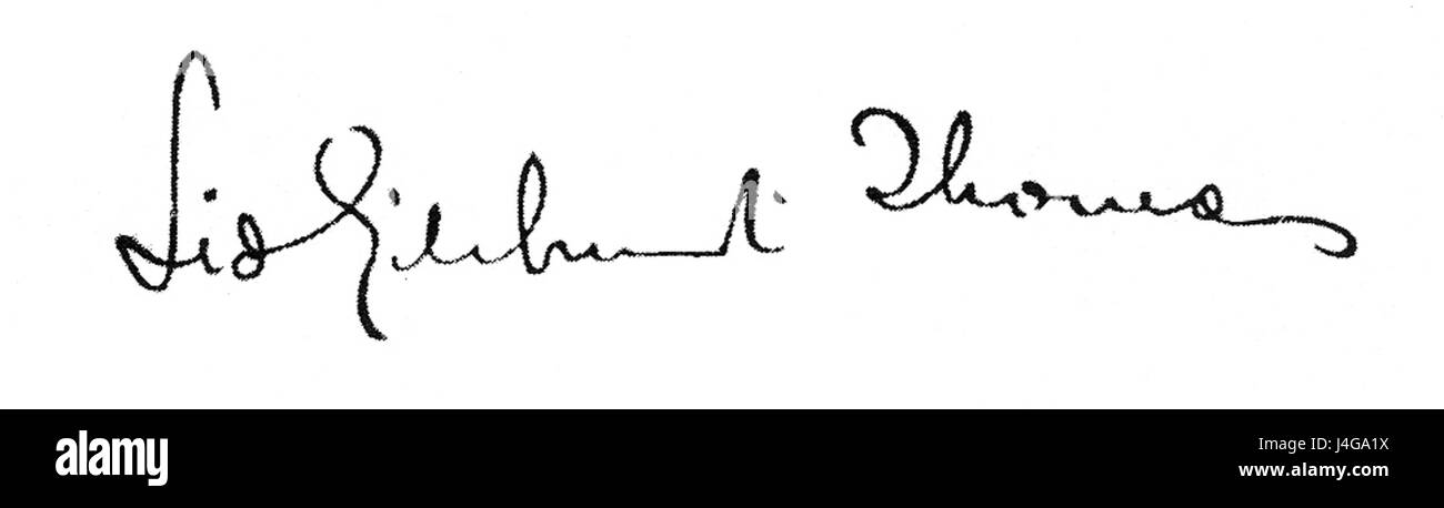 The signature of Sidney Thomas could refer to a historical or public ...