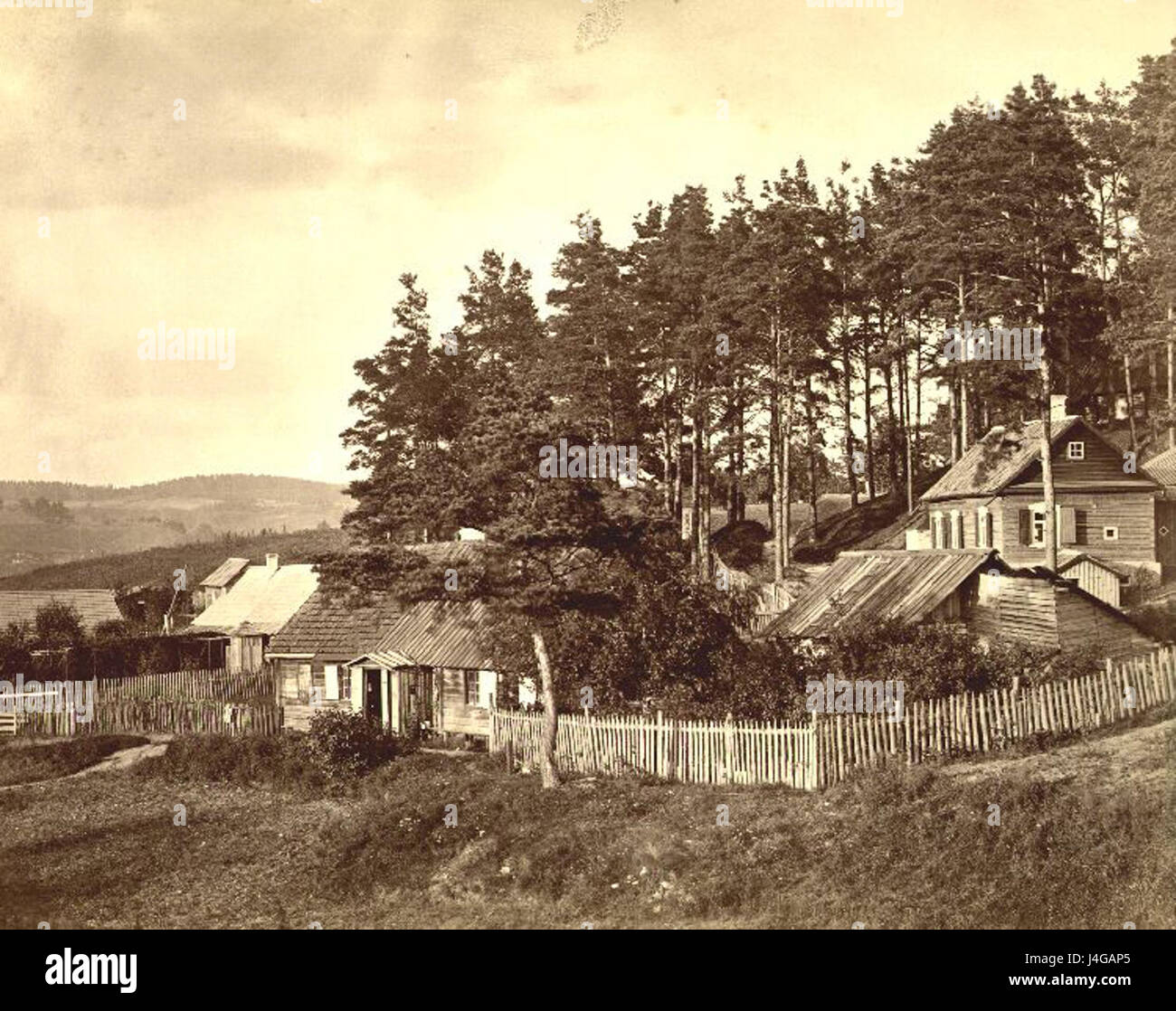 This historical image shows the surroundings of Vilnius, the capital of ...