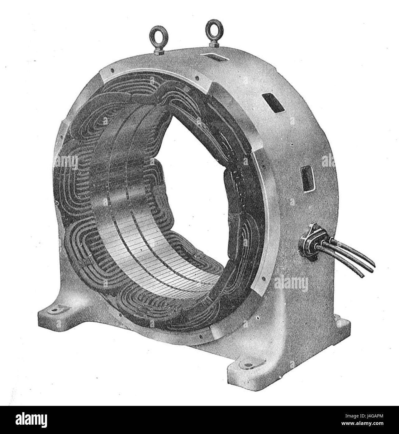 This image references the stator of an induction motor, as illustrated ...